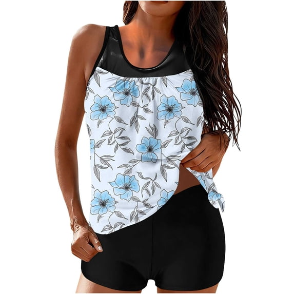 BRGZLK Tankini Swimsuits For Women Modest Vacation Boho Printed 2 Piece ...