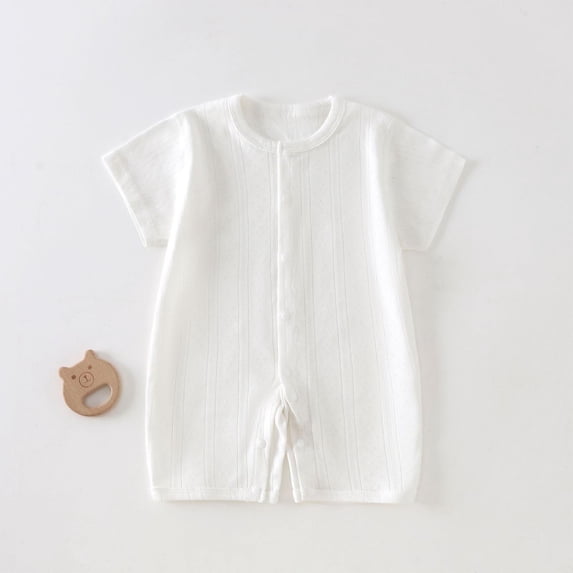 BRGZLK Toddler Baby Cotton Romper Boys Girls Short Sleeve Snap Up One ...