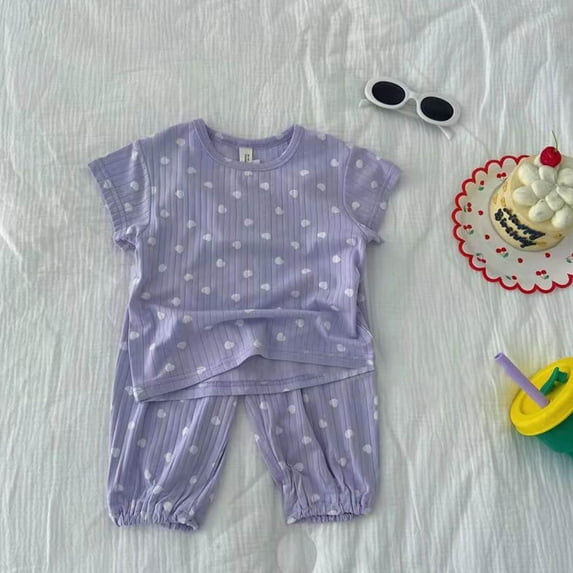 BRGZLK Toddler Baby Girls Clothes Summer Fashion Cute Ribbed Round Neck ...