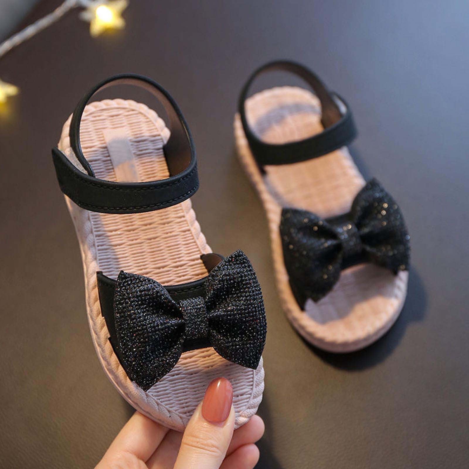 BRGZLK Toddler Girls Sandals Summer Casual Walking Bowknot Soft Sole ...