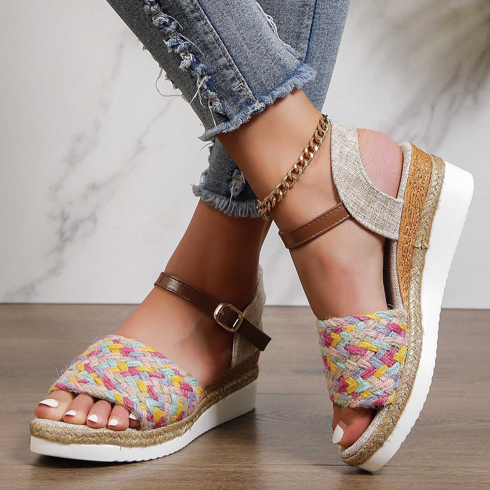 BRGZLK Top Sandals for Women Summer Vintage Casual Fish Mouth Open Toe ...