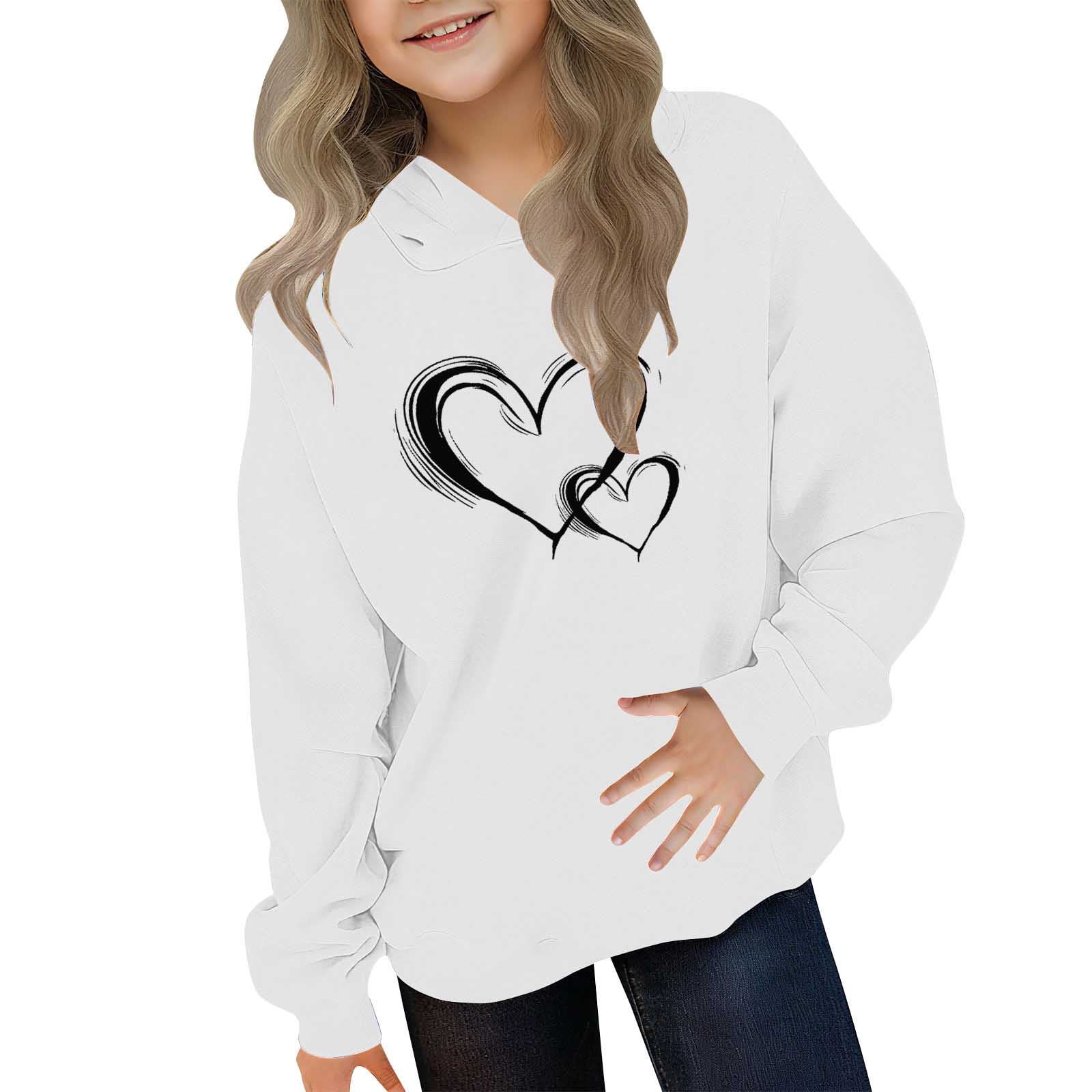 BRGZLK Valentine's Day Girl Dress Shirt Hooded Casual Fashion Holiday ...