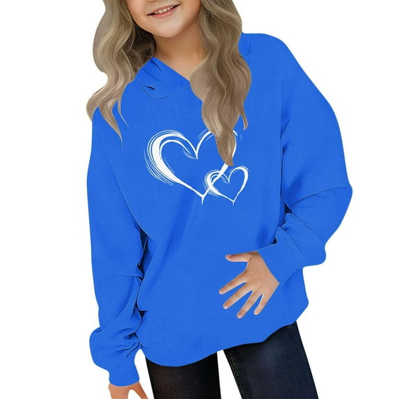 BRGZLK Valentine's Day Girl Dress Shirt Hooded Casual Fashion Holiday ...