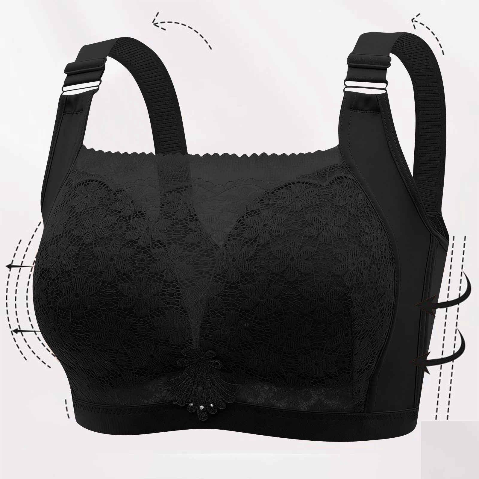 BRGZLK Wireless Bra for Women Classic Anti Sagging Full Coverage Wide ...
