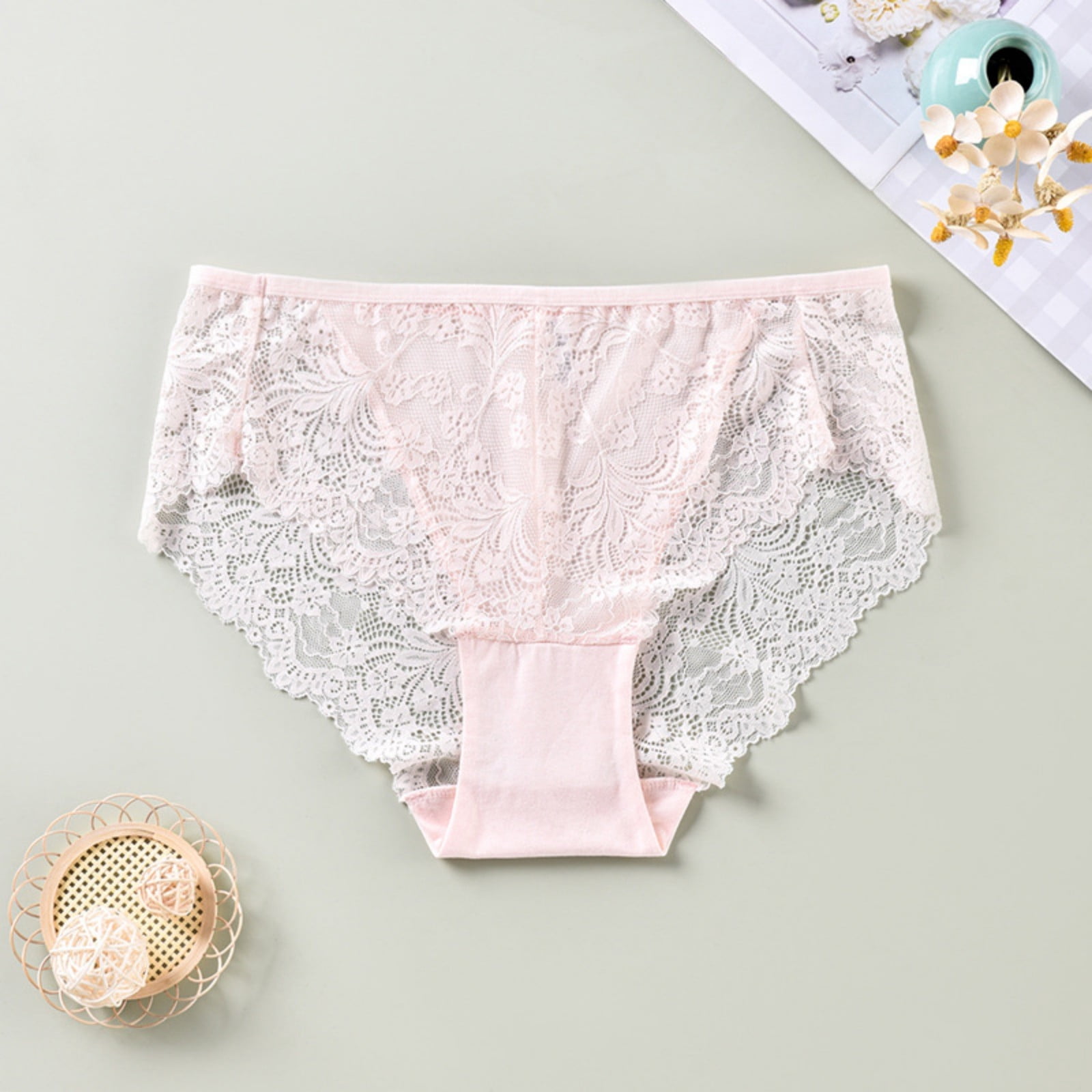 BRGZLK Women's Breathe Briefs Plus Size Solid Color High-Waist ...
