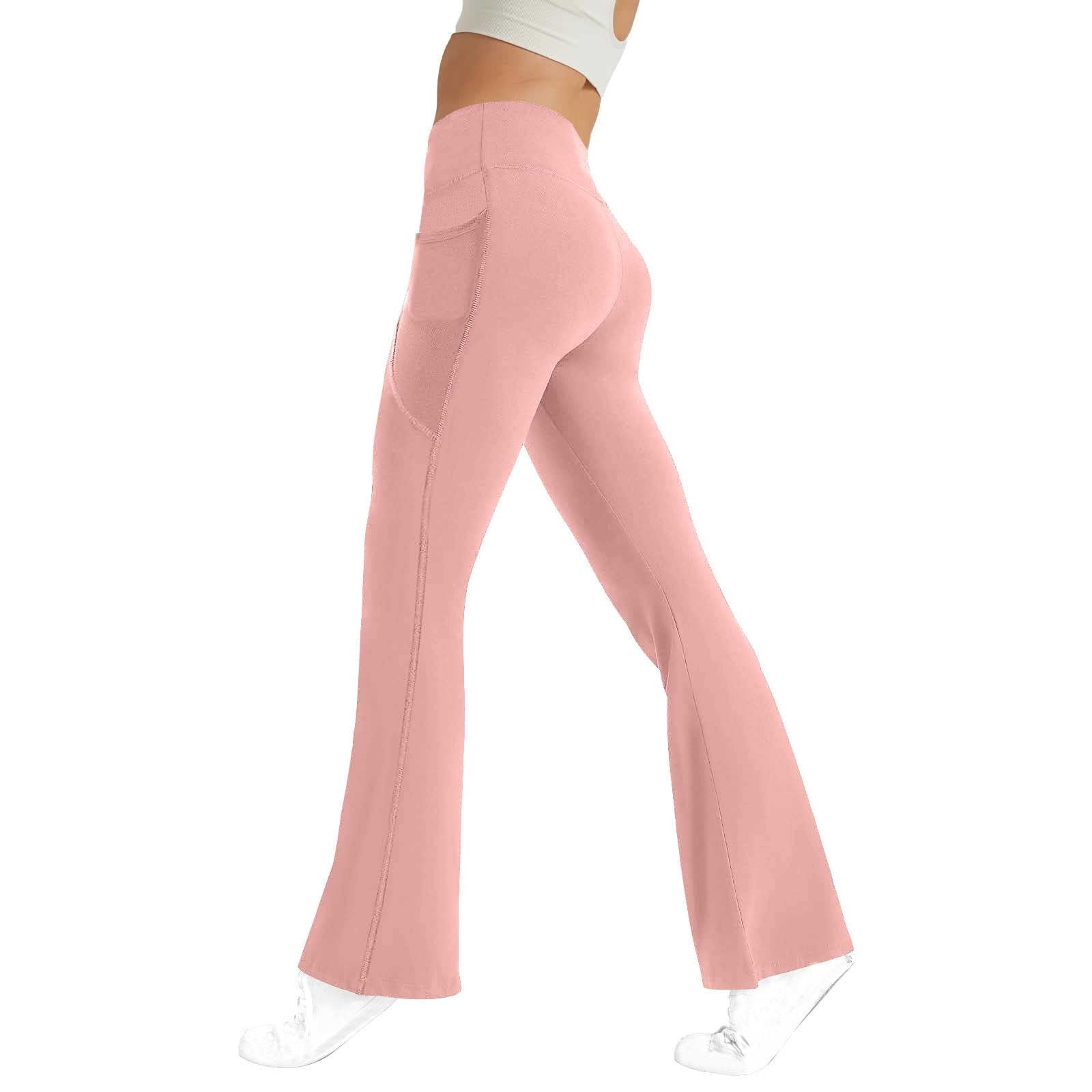 BRGZLK Women's Flare Pants Trendy Solid Color High Waisted Butt Lifting ...