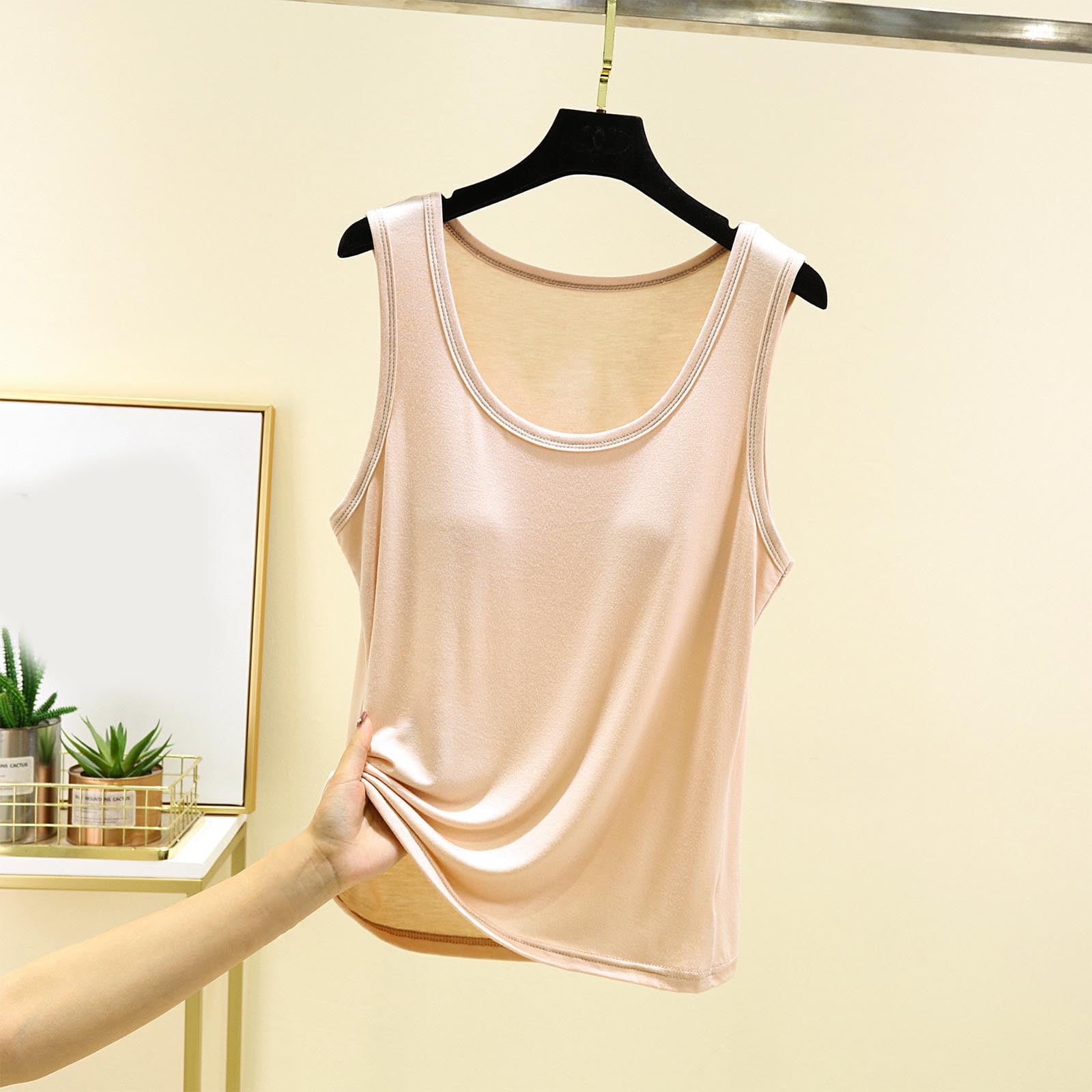 BRGZLK Women's Modal Tank Top Summer Trendy Solid Color Round Neck Thin ...