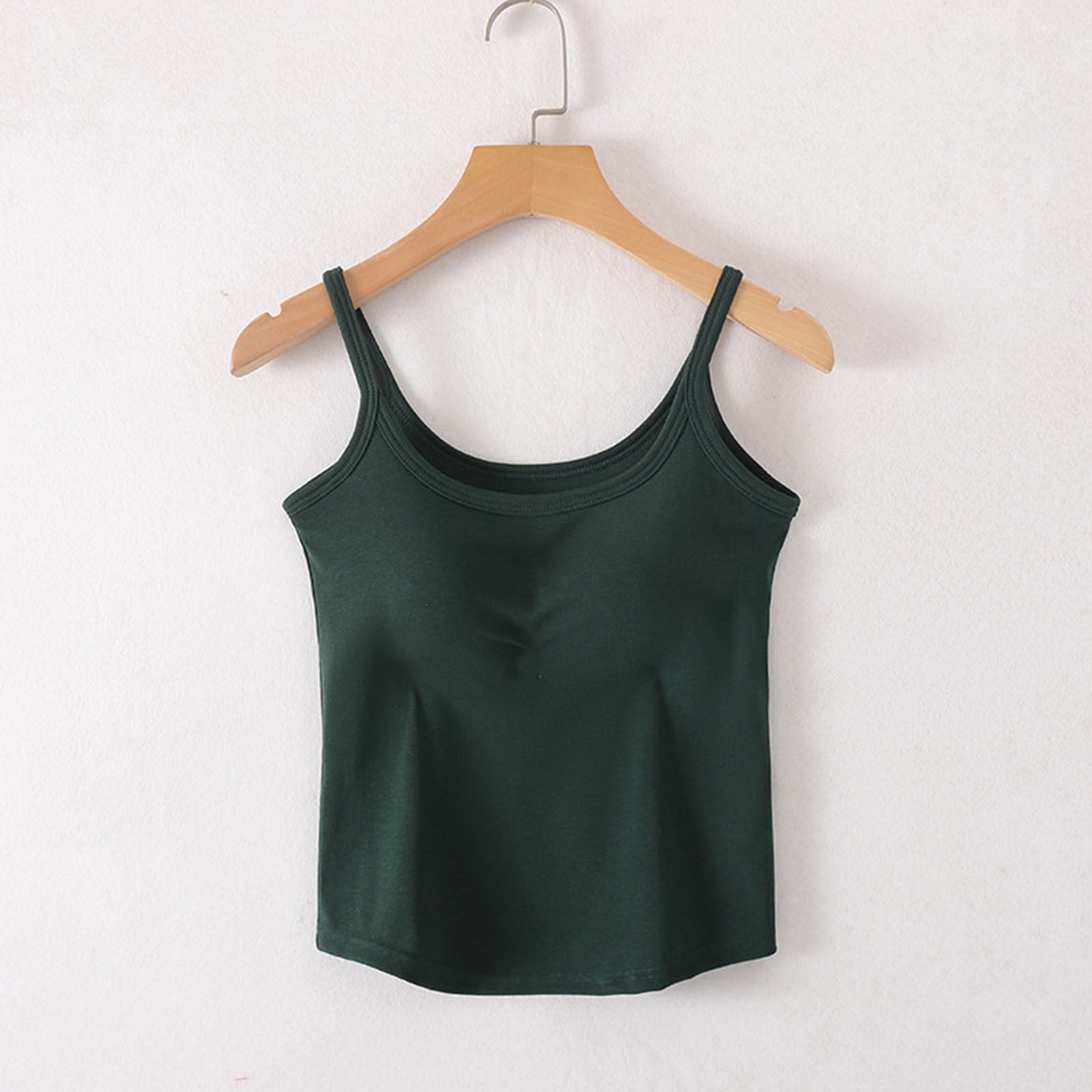 BRGZLK Women's Spaghetti Straps Top Fashion Solid Color With Chest Pad ...