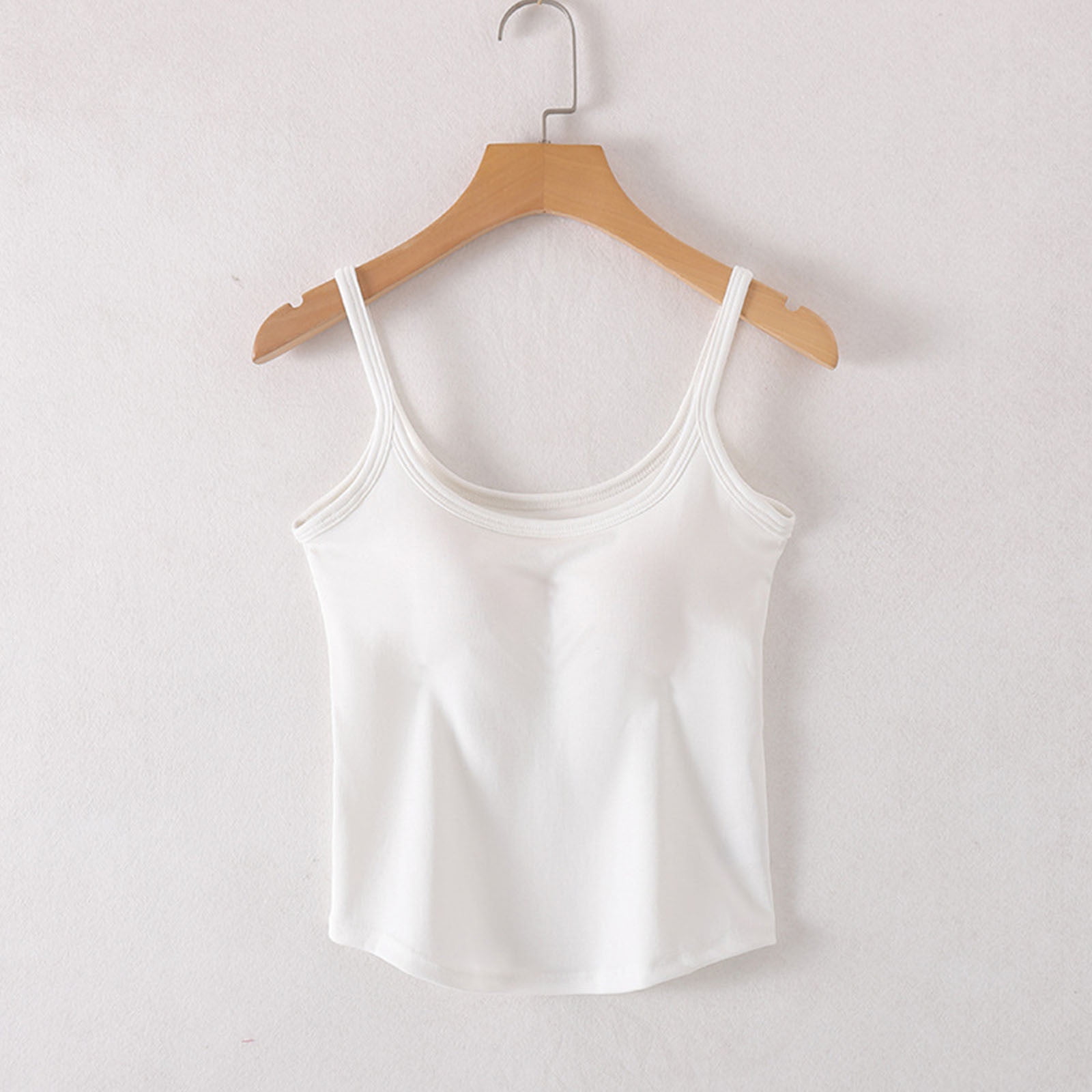 BRGZLK Women's Spaghetti Straps Top Fashion Solid Color With Chest Pad ...