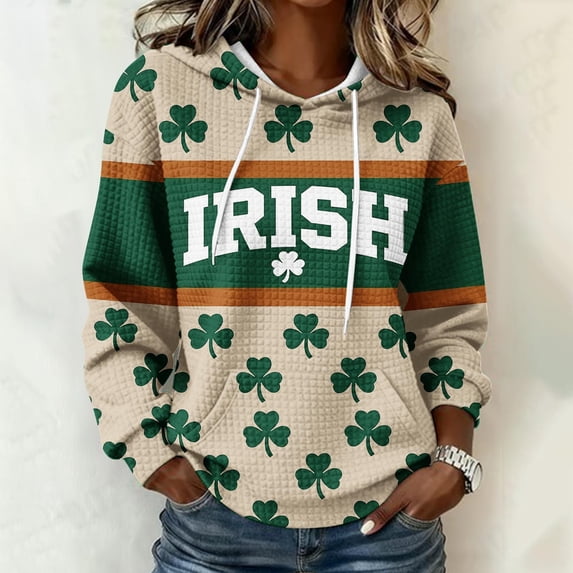 BRGZLK Women's St.Patrick's Day Hooded Sweatshirts Green Polyester ...