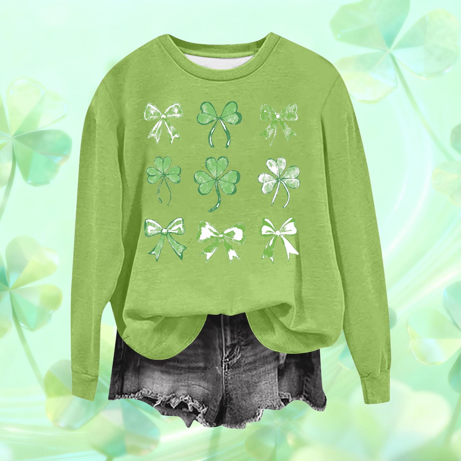BRGZLK Women's St Patrick's Day Shamrock Tops Fashion Comfy Long Sleeve ...