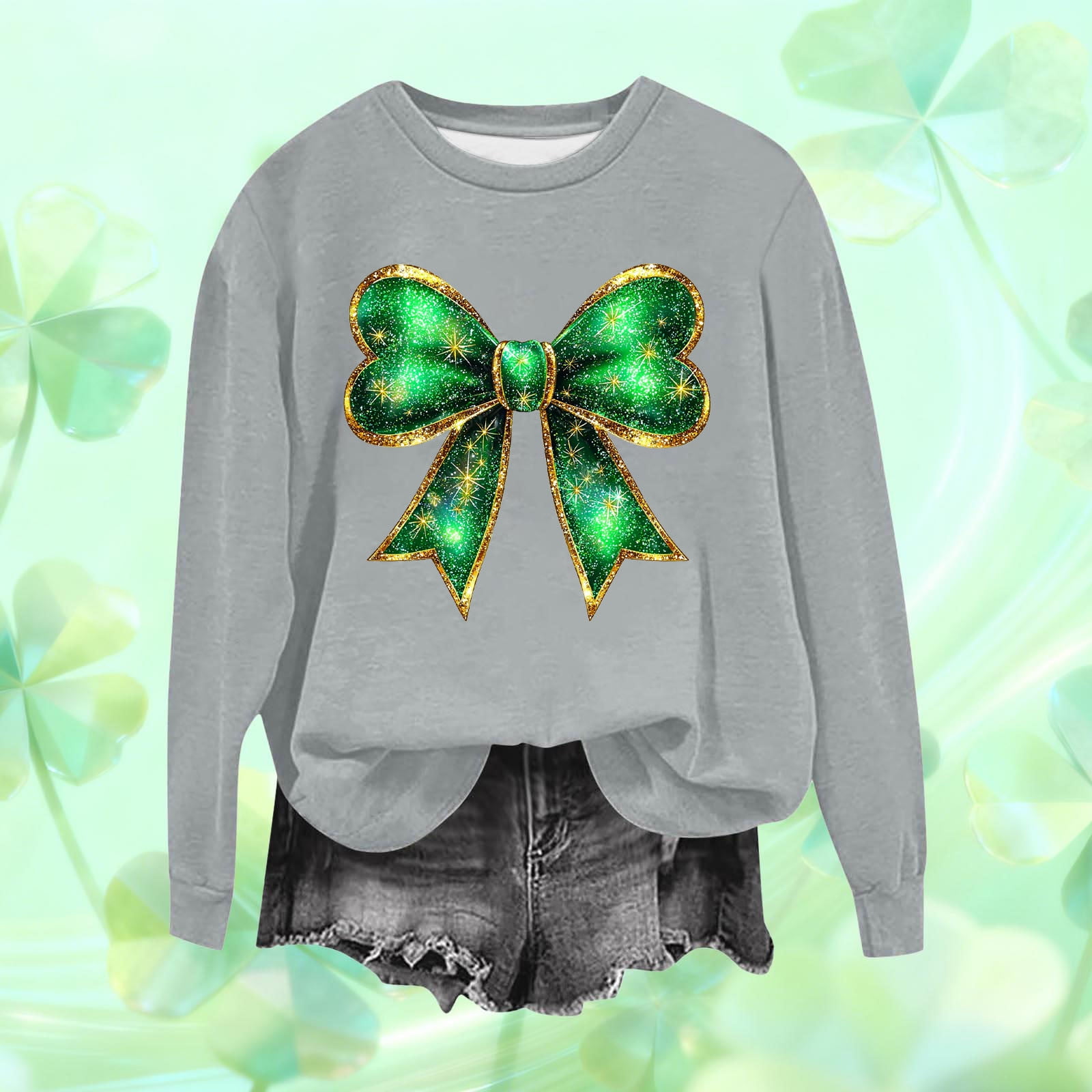 BRGZLK Women's St Patrick's Day Shamrock Tops Fashion Comfy Long Sleeve ...