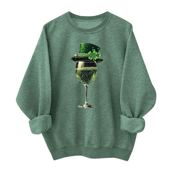 BRGZLK Women's St Patricks Day Oversized Graphic Sweatshirt Long Sleeve ...