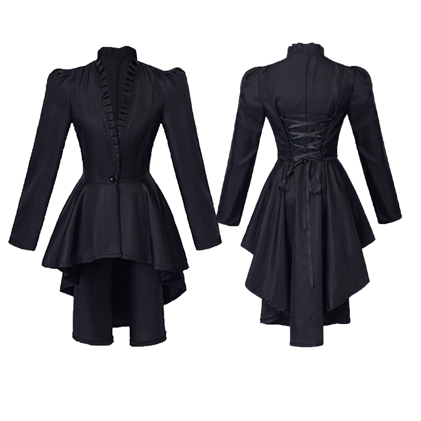BRGZLK Women's Steampunk Court Jacket Coat Medieval Vintage Gothic ...