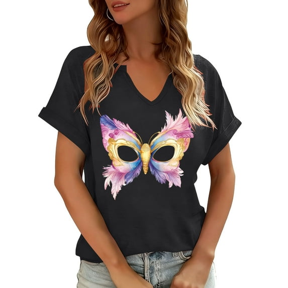 BRGZLK Women's T-Shirt Short Sleeved Summer Carnival 2026 Fun Carnival ...