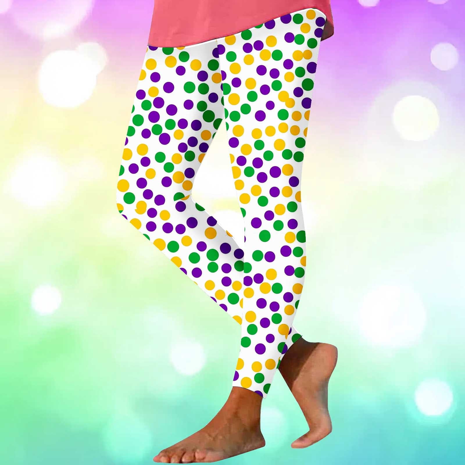 BRGZLK Women's Yoga Tight Pants Carnival Theme Party Pants High Waist ...