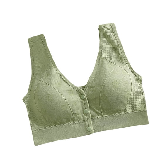 BRGZLK Womens Front Closure Bra Solid Color Wide Strap Soft Comfort ...