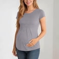 BRGZLK Womens Maternity Shirts Solid Color Round Neck Short Sleeve Tops ...