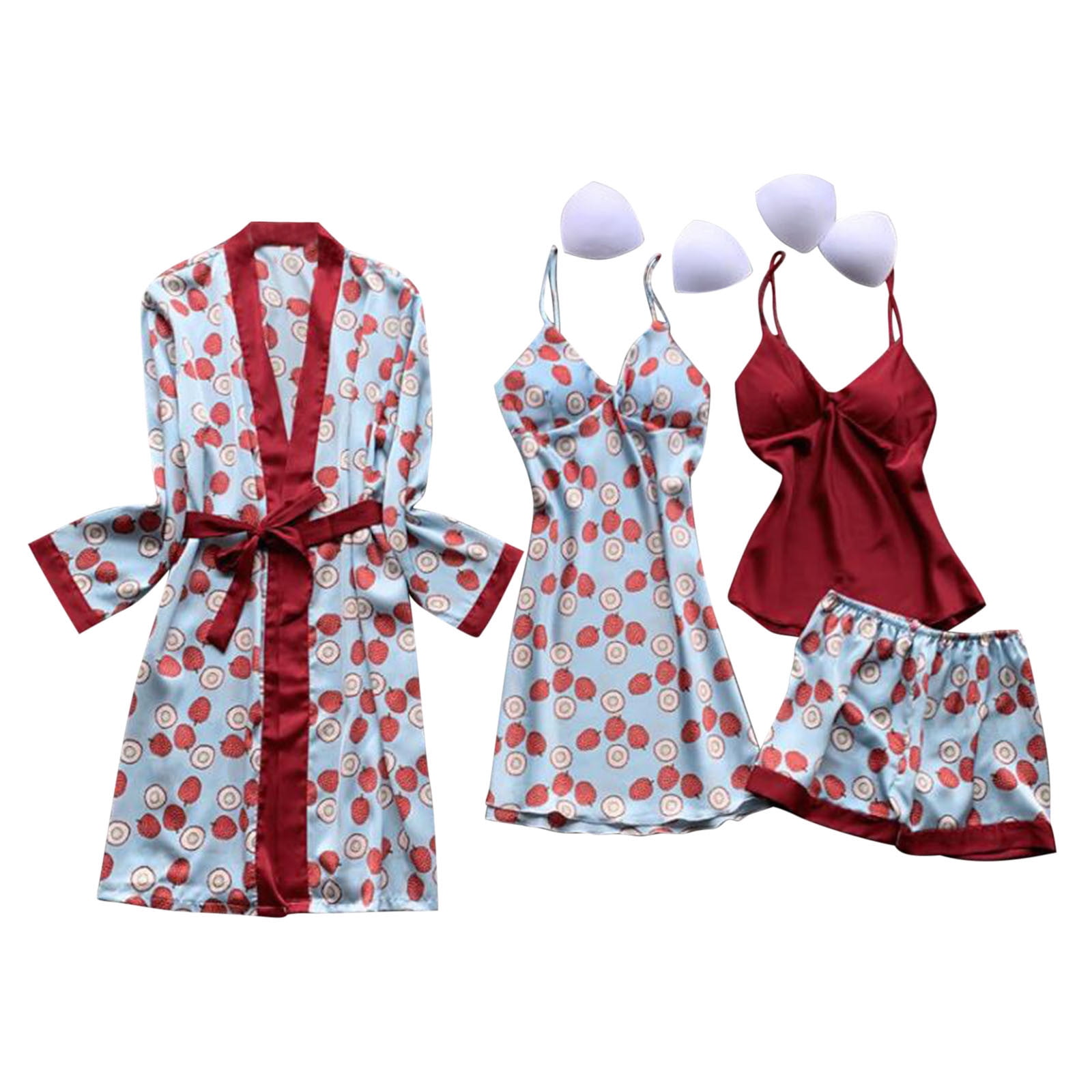 BRGZLK Womens Pyjama Sets Deals of The Day Ladies 5 Pieces Sexy ...