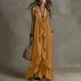 BRGZLK Womens Tank Dresses 2026 Summer Vacation Solid Color Ruffle Trim ...