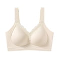 BRGZLK Womens Wireless Bra Trendy Solid Color Lace V-Neck Seamless ...
