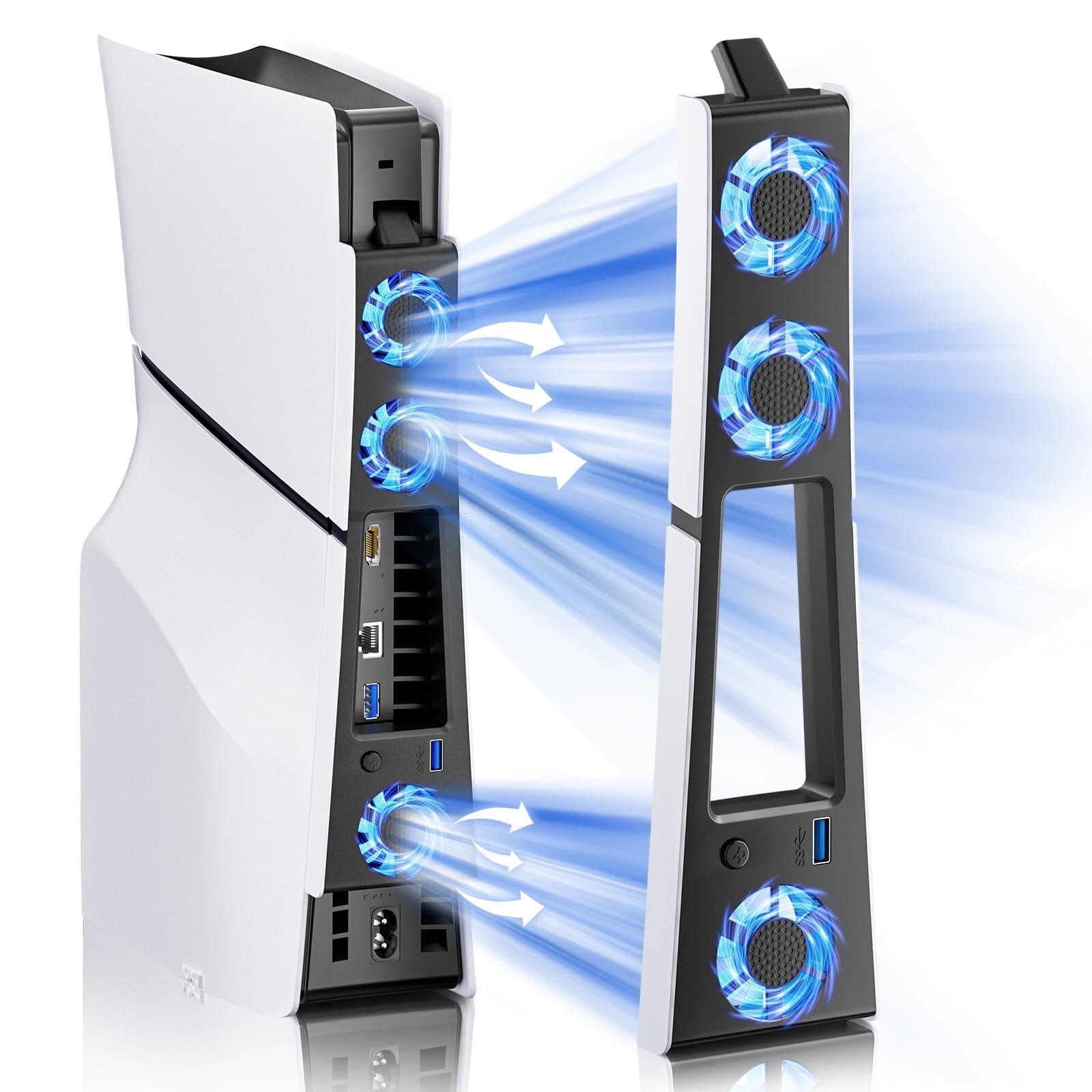BRHE PS5 Slim Cooling Fan,Cooling System for PS5 Slim Digital/Discs ...