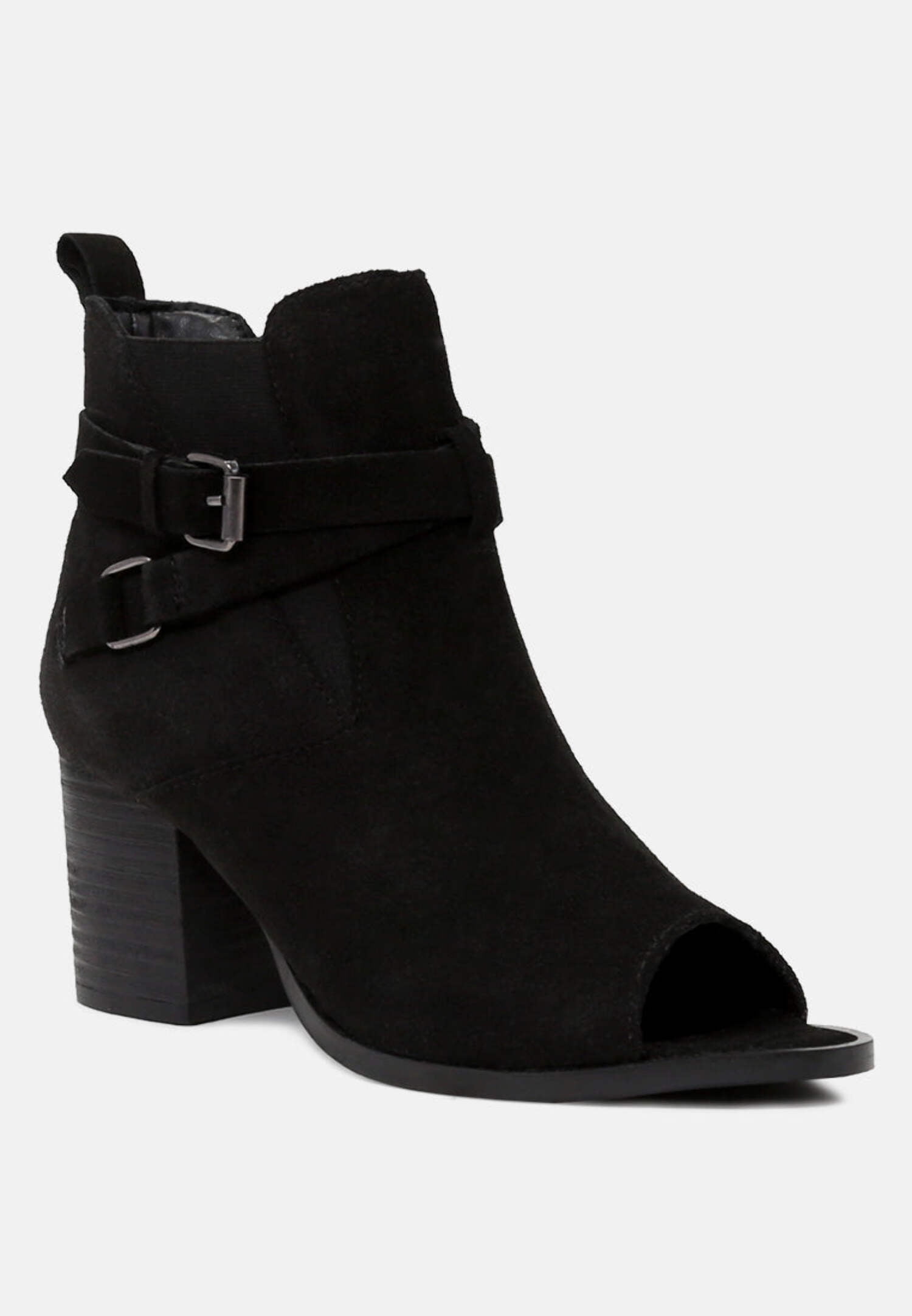 BRIA Black Peep Toe Ankle Boots - Walmart.com