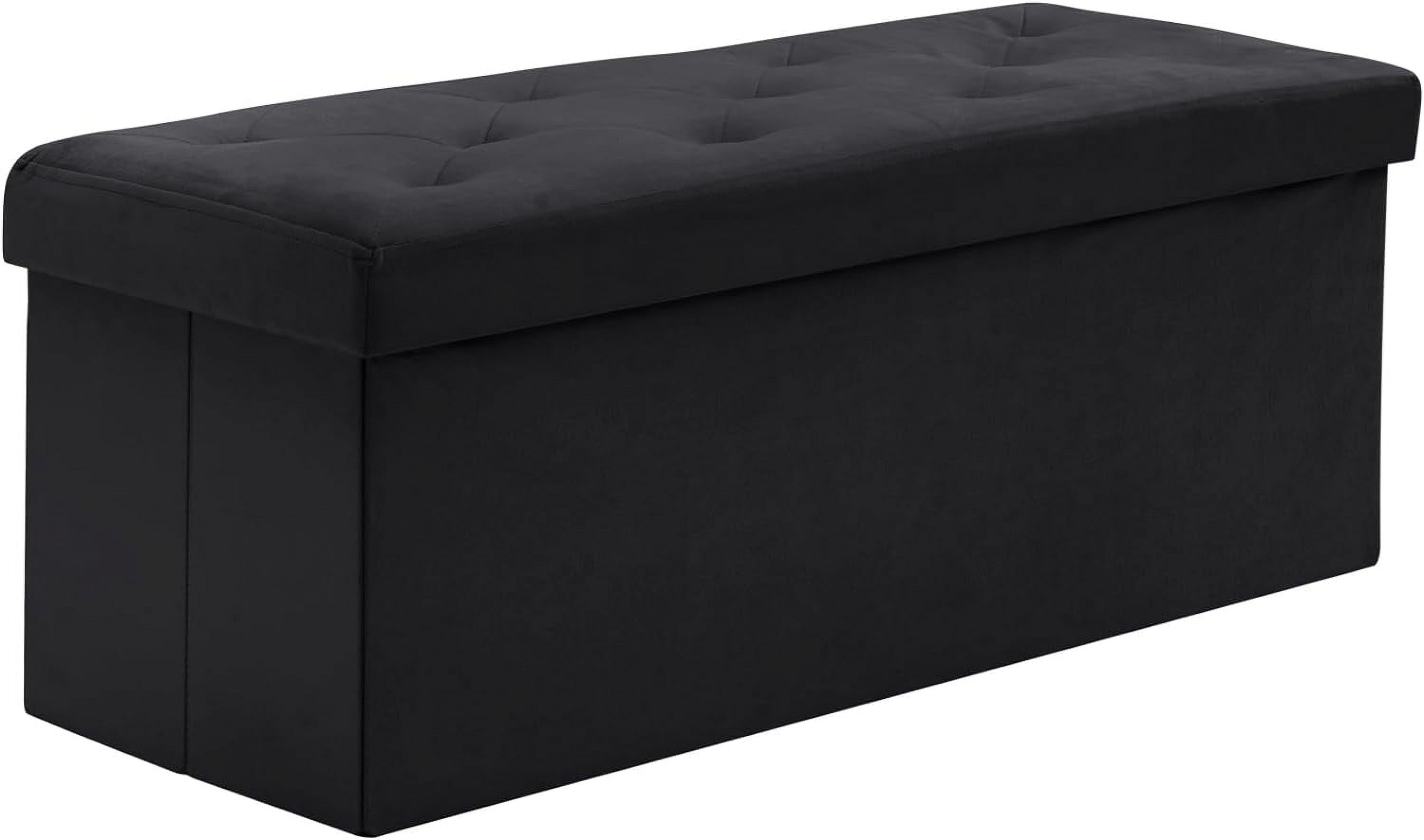 BRIAN & DANY 43 Inches Folding Storage Ottoman Bench, Velvet Ottoman ...