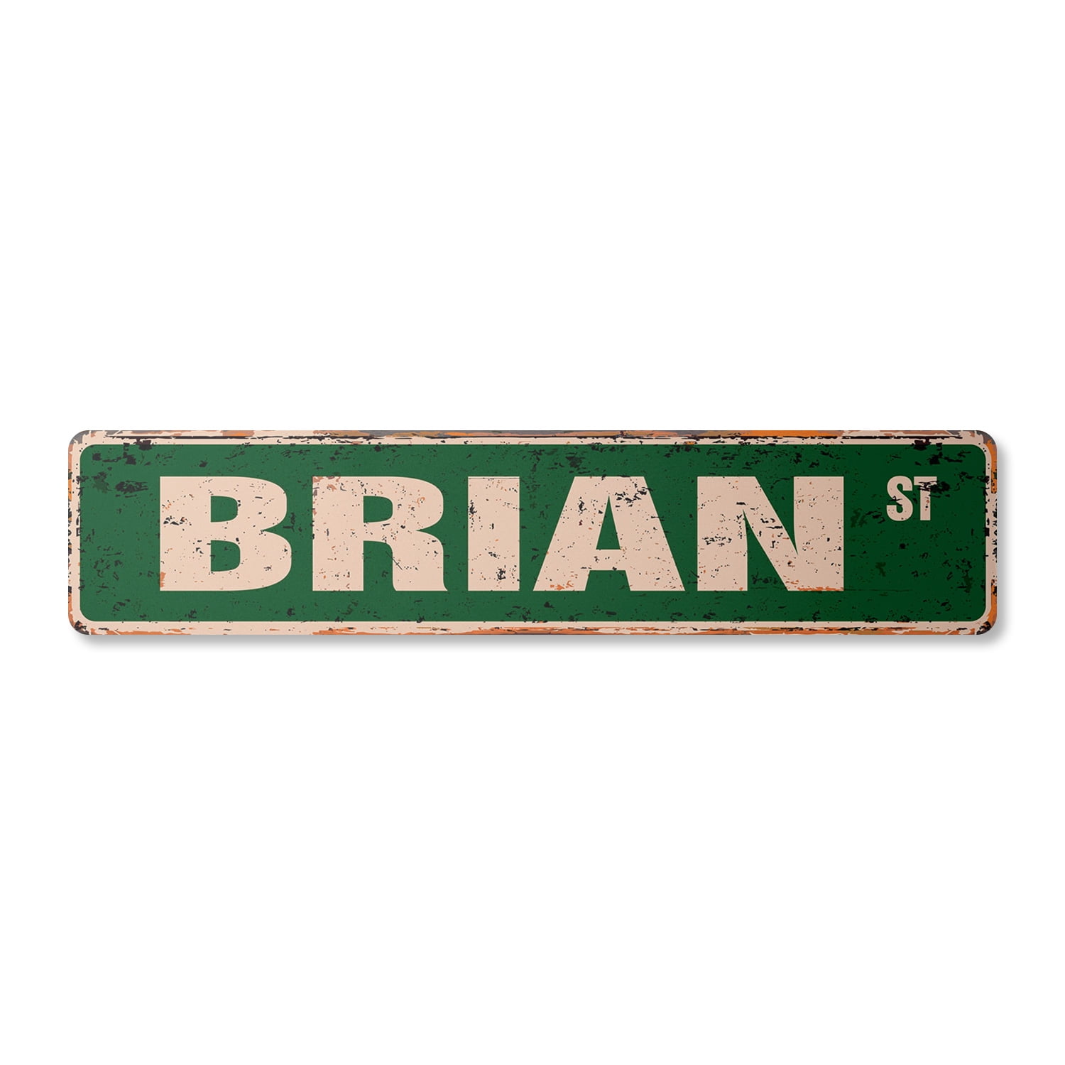 BRIAN Vintage Aluminum Street Sign Childrens Name Room Metal Sign ...