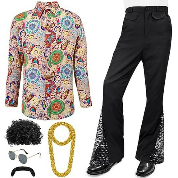 BRICH 6 Piece Cos Outfits,Men's Disco Suits Light Yellow S - Walmart.com