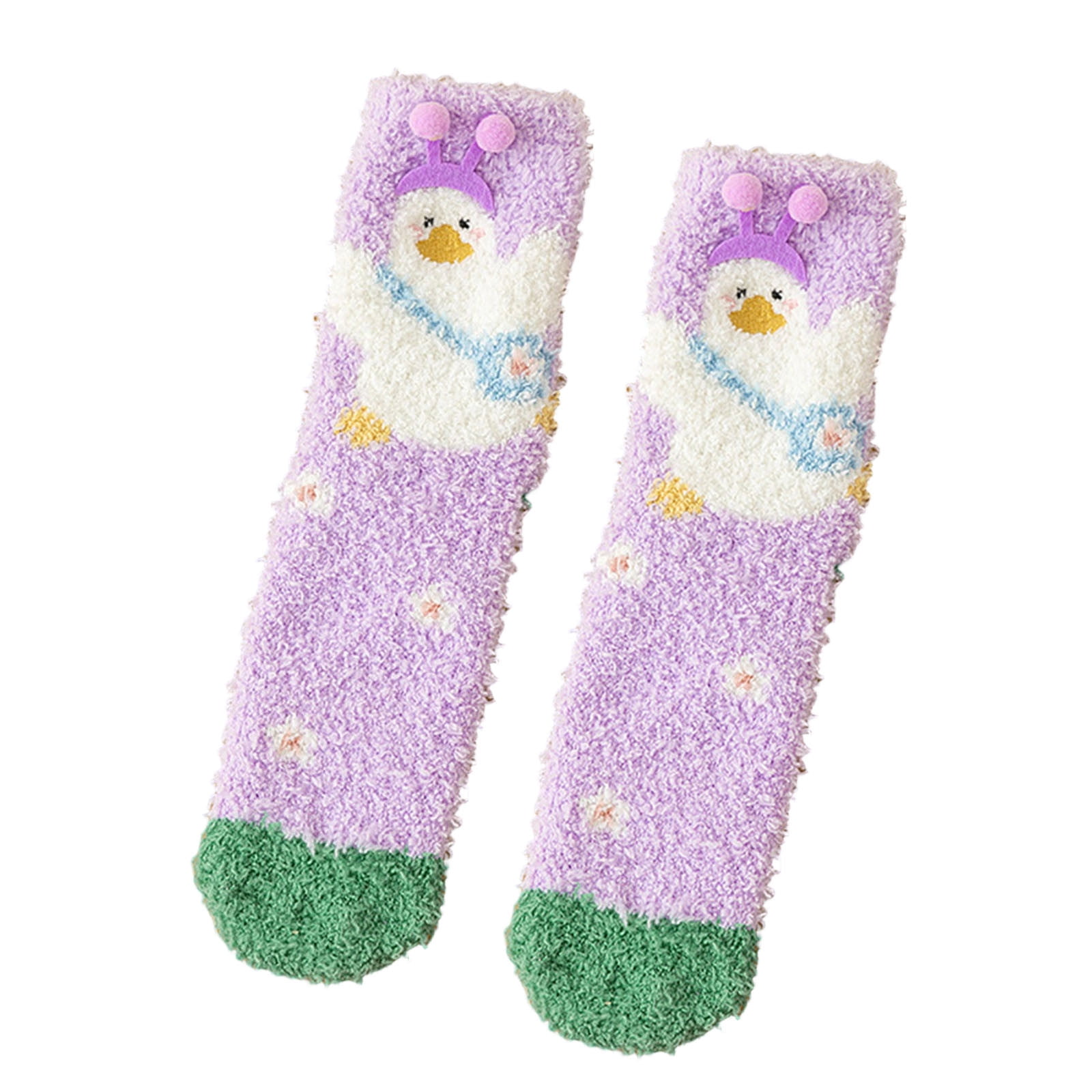 BRICH Cute Fuzzy Socks for Women Fluffy Warm Cozy Slipper Socking Funny ...