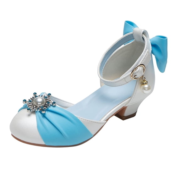 BRICH Girls Dress Shoes Princess Rhinestone High Heels Closed Toe Party ...
