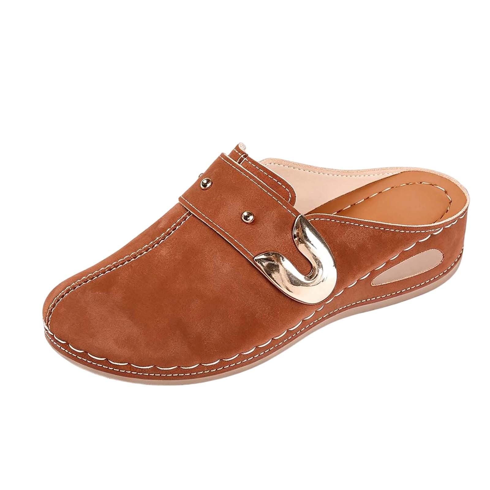 BRICH Mules for Women Wide Width Slip on Clogs Orthopedic Walking Shoes ...