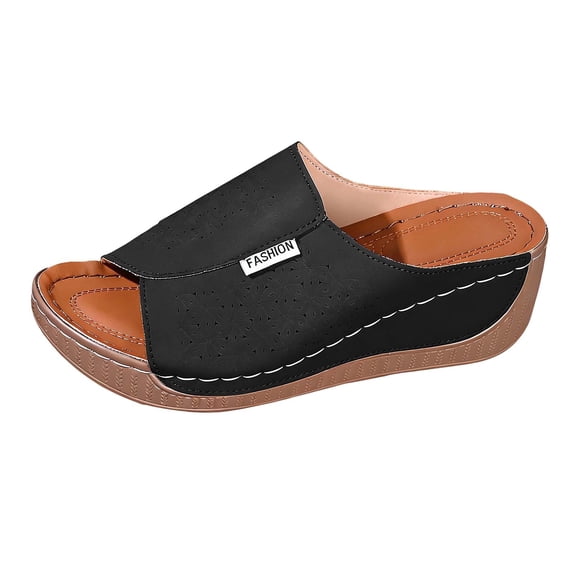 BRICH Orthopedic Sandals for Women Dressy Comfortable Solid Color Wedge ...