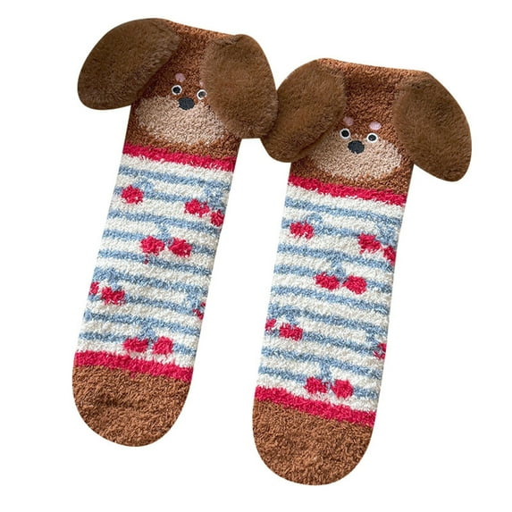 BRICH Winter Fuzzy Socks for Women Warm Winter Animal Socks Stocking ...