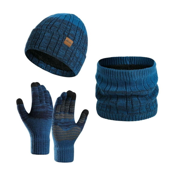 BRICH Winter Warm Beanie Hat Touchscreen Gloves Long Scarf Knit Set ...