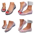 BRICH Women's Cute Crystal Transparent Closed Toe Sandals Spring Summer ...