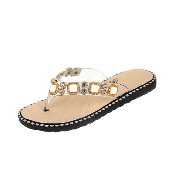 BRICH Women's Flip Flops Sandals Bohemian Rhinestone Open Toe Casual ...