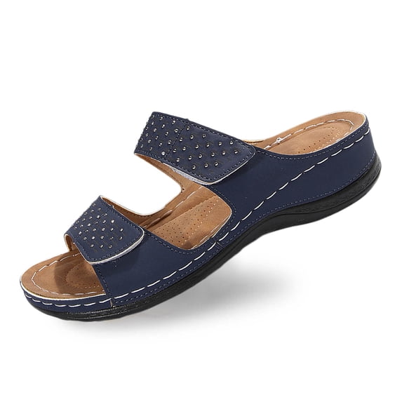 BRICH Women's Low Wedge Sandals Shoes Comfortable Platform Slides ...