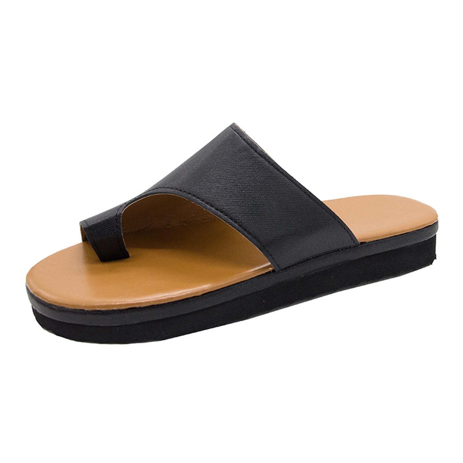BRICH Women's Open Toe Ring Slippers Summer Fashion Sandals Casual Flat ...