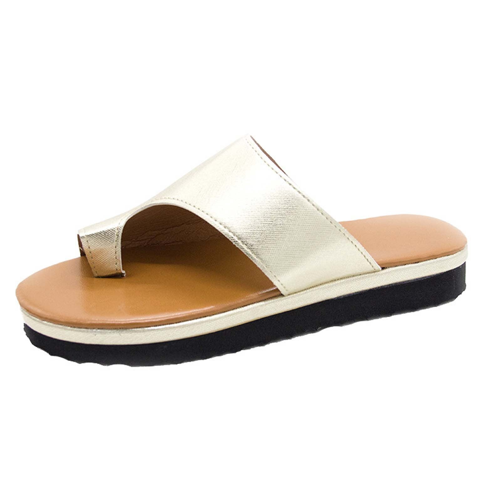 BRICH Women's Open Toe Ring Slippers Summer Fashion Sandals Casual Flat ...