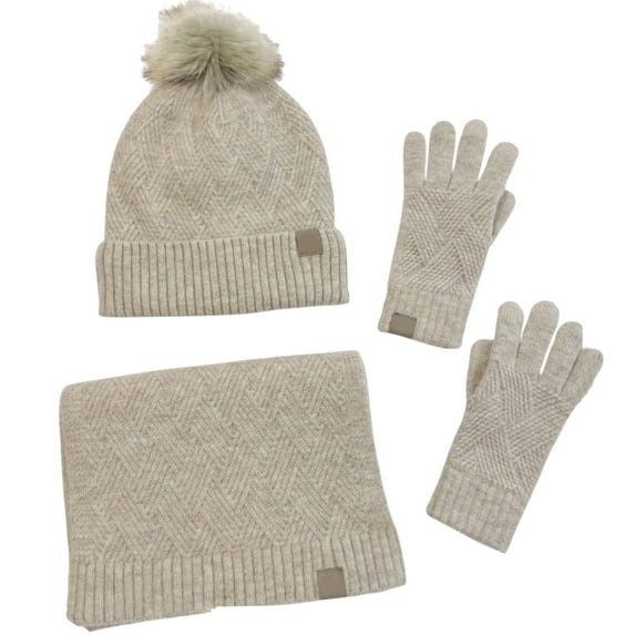 BRICH Women's Winter Warm Knit Beanie Hat Long Scarf Touchscreen Gloves ...