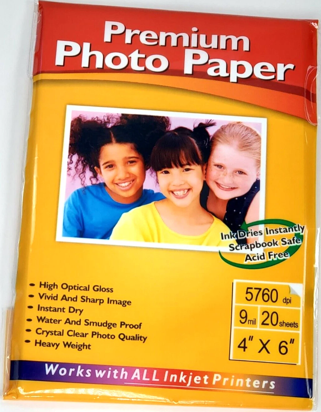 BRICK- 4 X 6" Glossy Premium Photo Paper - 20 Sheets Glossy Premium ...
