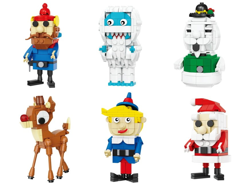 BRICKCRAFT Classic Holiday Figure Bundle: Santa, Rudolph, Bumble the ...