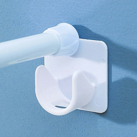 BRICKSWAN 2 Pack Self-Adhesive Shower Curtain Rod Holders, ABS No-Drill ...