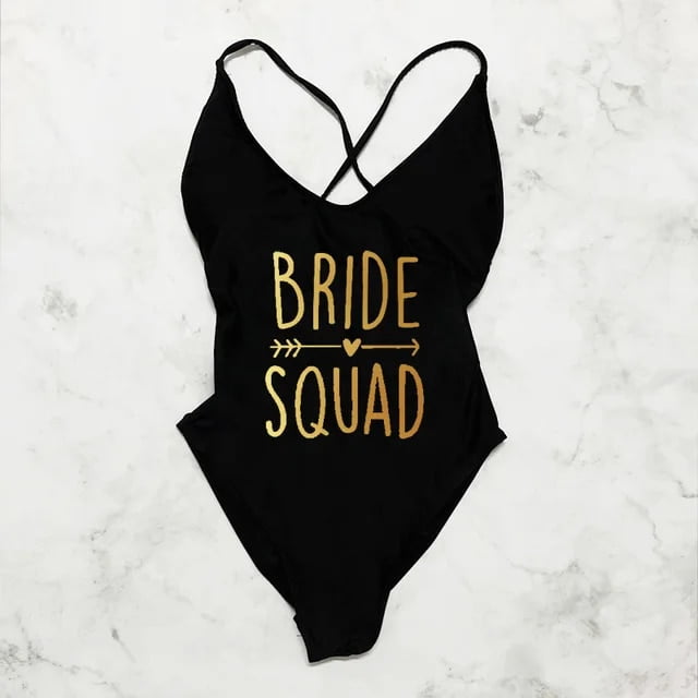 BRIDE SQUAD One Piece Swimsuit Woman 2023 Sexy Padded Bodysuit Summer ...