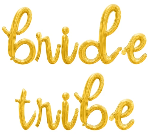 BRIDE TRIBE Cursive Script Letter Balloon Banner - Bachelorette Party ...