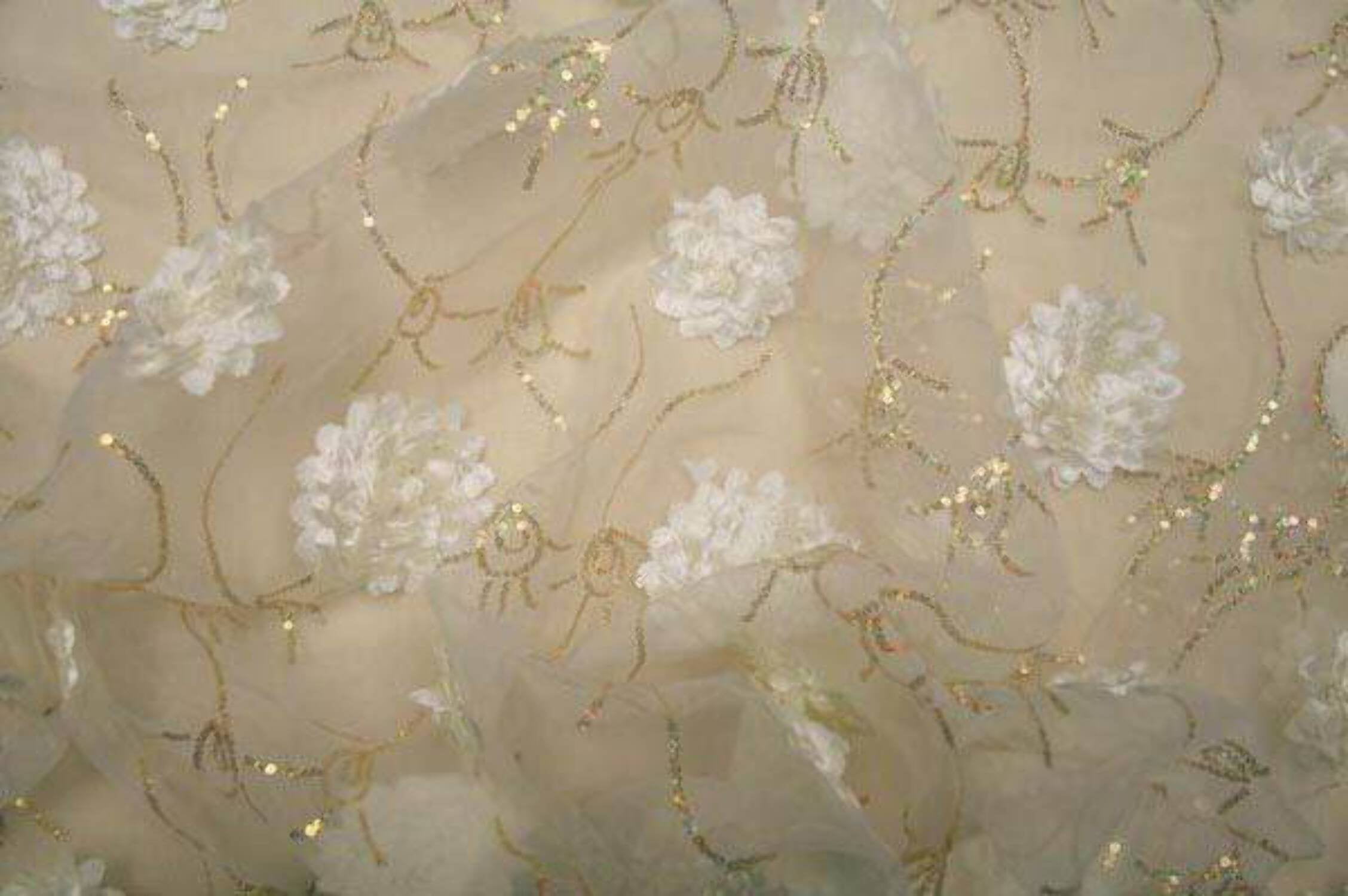 BRIDELY Embroidered Sheer Mesh Fabric, 58 Inch. in Width, Sample 3x3 ...