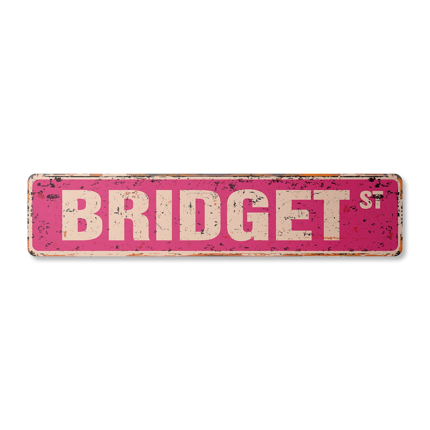 BRIDGET Vintage Plastic Street Sign Childrens Name Room Sign | Indoor ...
