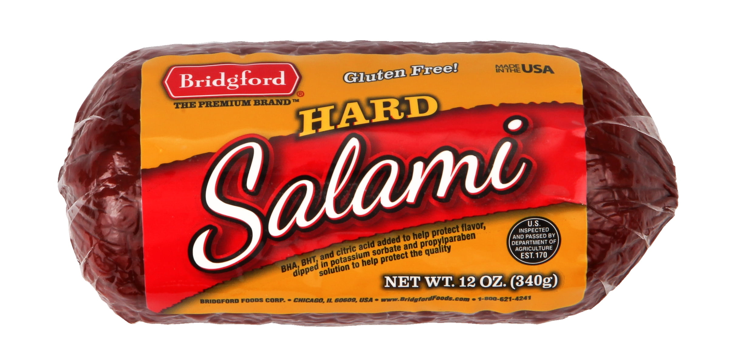 BRIDGFORD MARKETING COMPANY Gluten Free Hard Salami 12oz Package ...